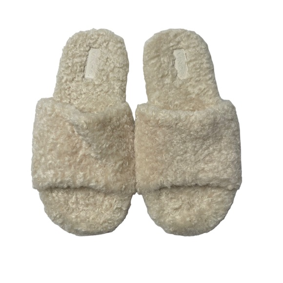 Vince | Shoes | Vince Kit B Ivory Faux Fur Slip On Slides Slippers 8 ...